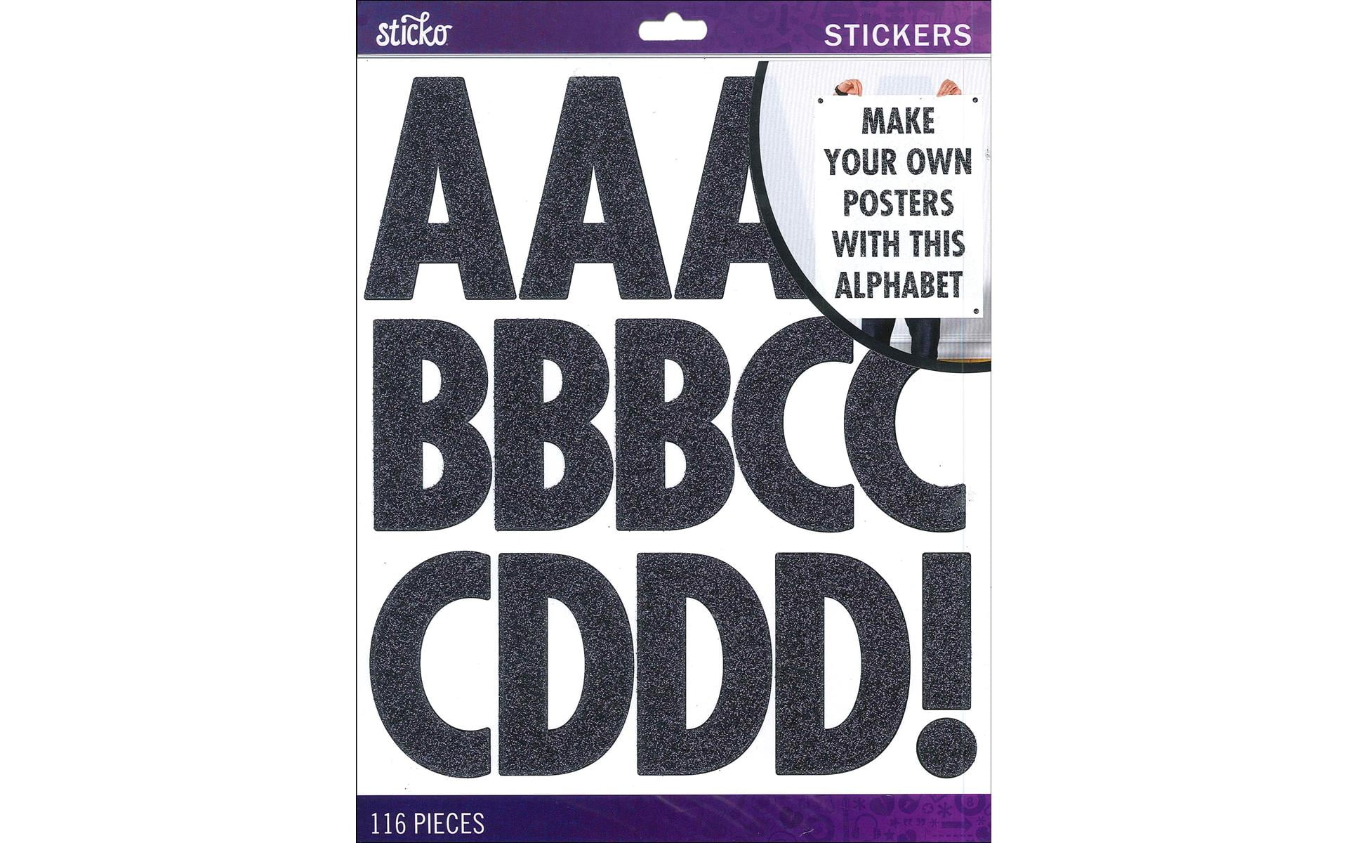 EK Sticko Sticker Alpha Futura Glitter XL Black - Walmart.com