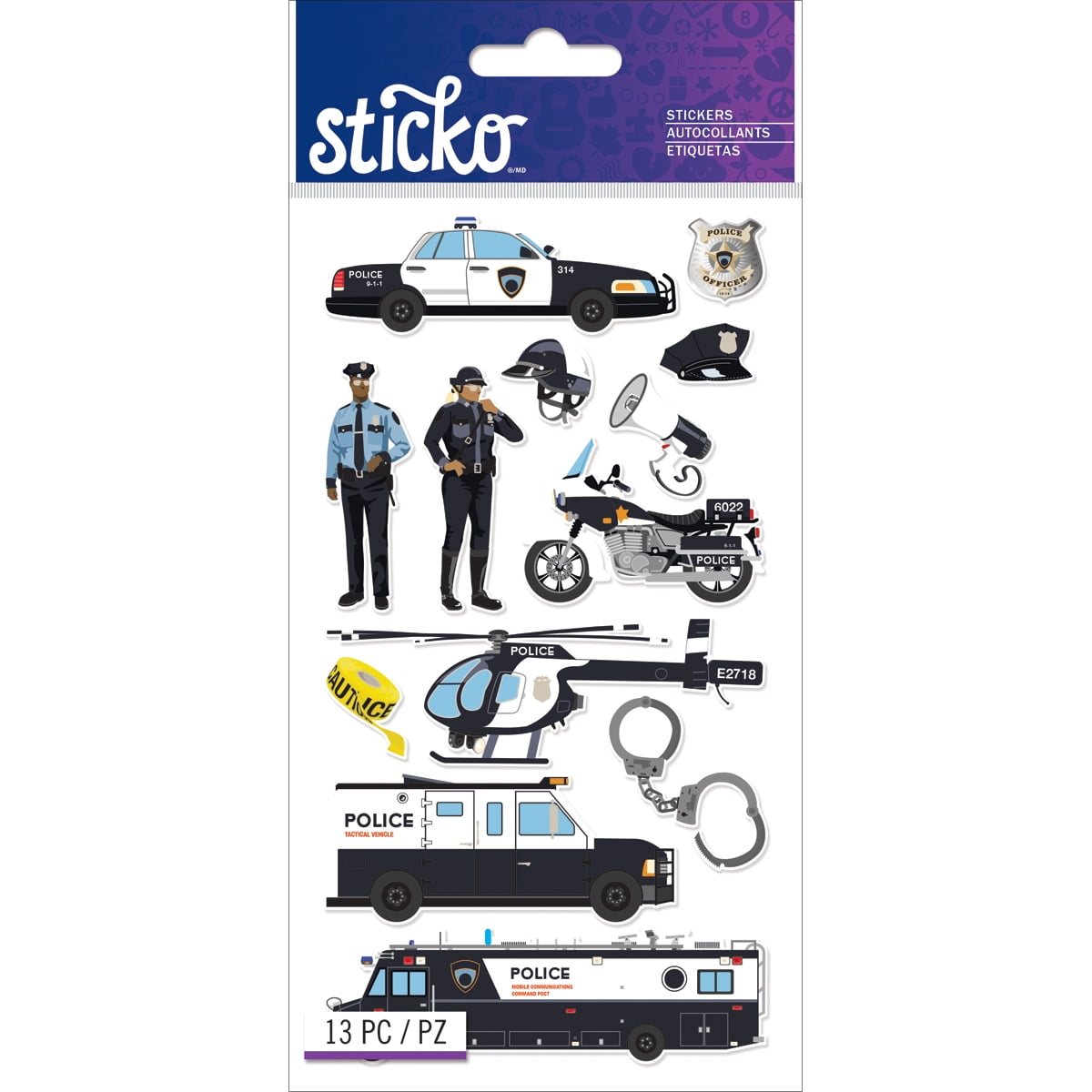 Sticko Stickers-Police Officer Cars - Walmart.com