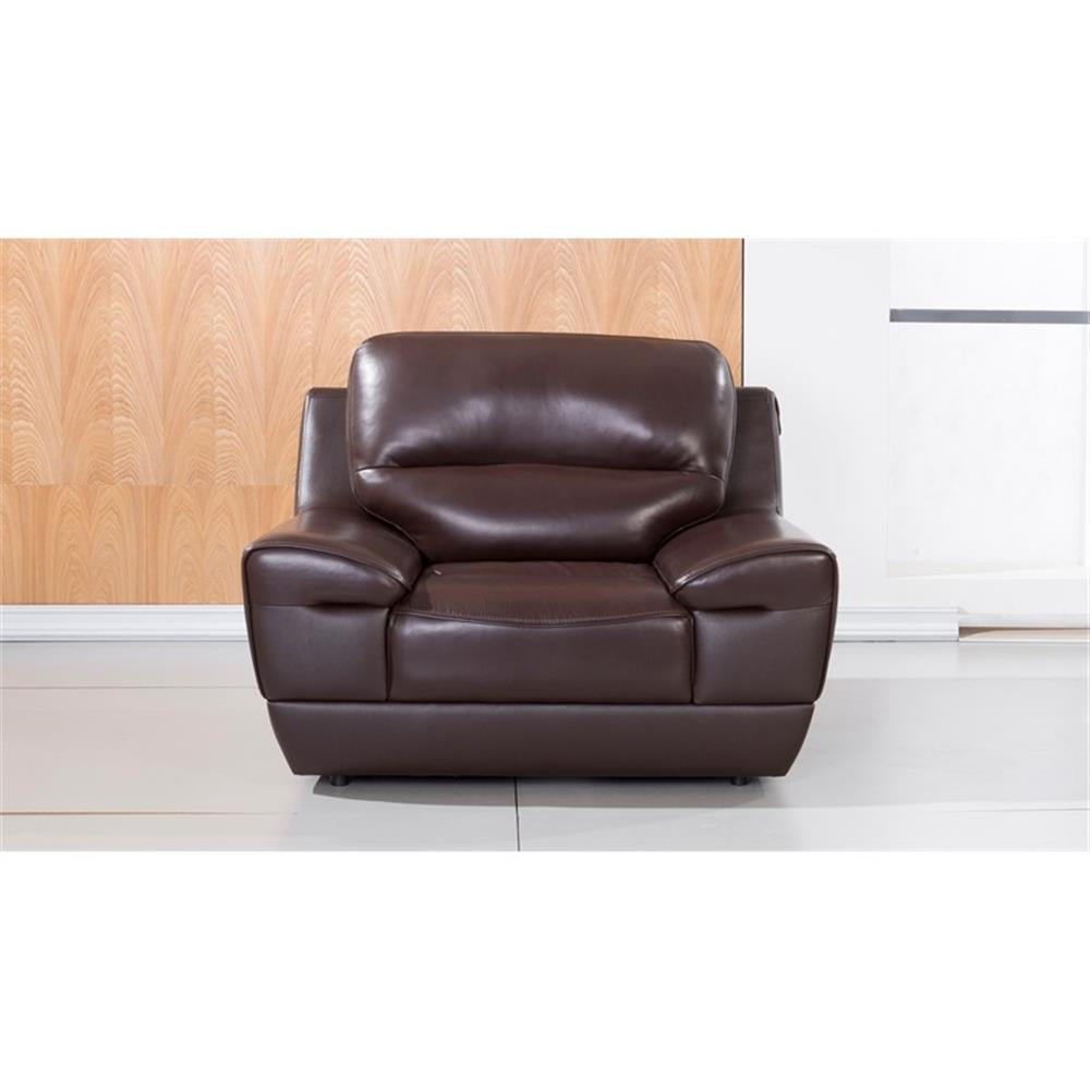EK018 Dark Brown Color With Italian Leather Chair - Walmart.com