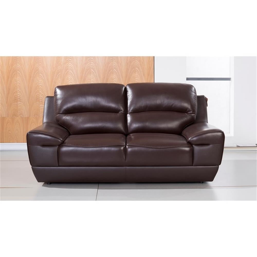 EK018 Dark Brown Color With Italian Leather Loveseat - Walmart.com