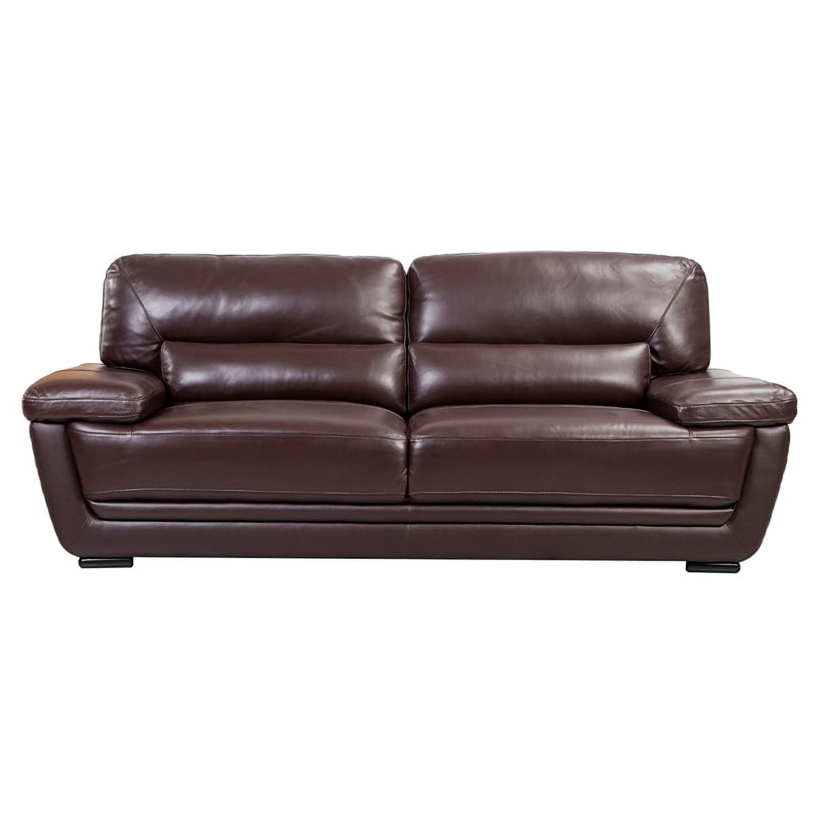 EK019 Dark Brown Color With Italian Leather Sofa - Walmart.com