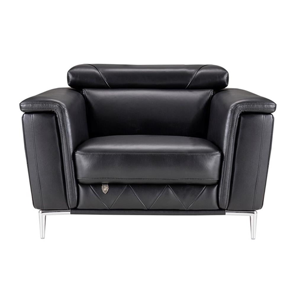 EK071 Black Color With Italian Leather Chair - Walmart.com