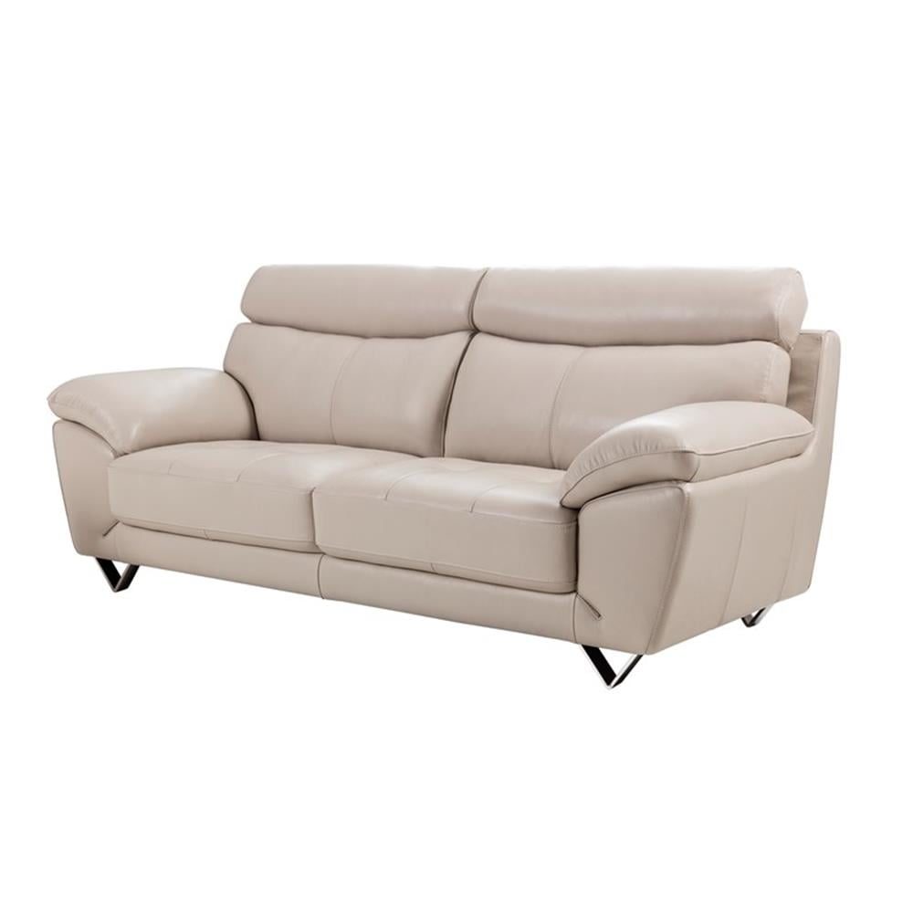 EK078 Light Gray Color With Italian Leather Sofa - Walmart.com