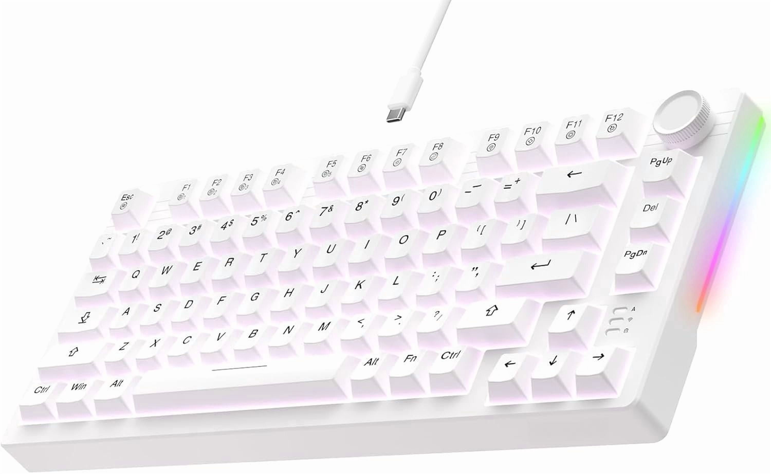 EK75 Wired Mechanical Keyboard,75% Keyboard with Volume Knob,Gasket ...