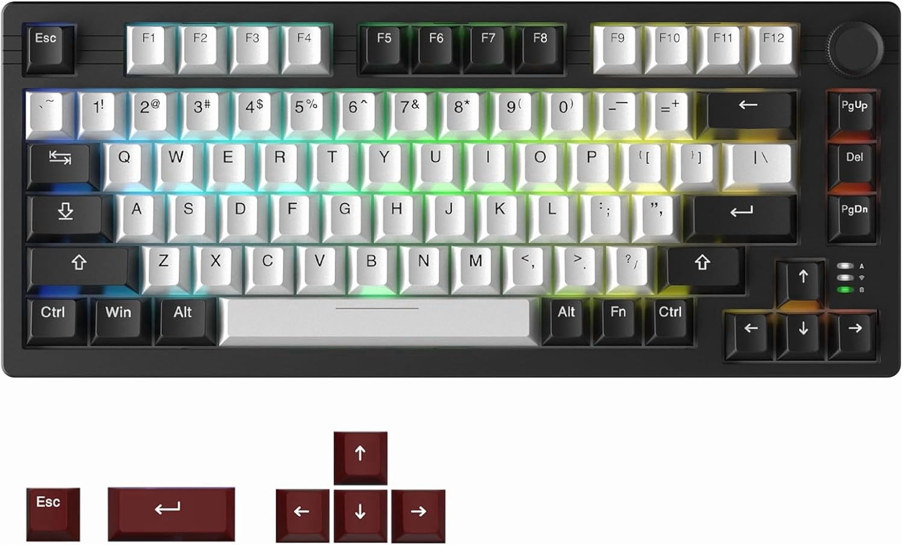 EK75PRO 75% Hot-Swappable Mechanical Gaming Keyboard with Knob,2.4Ghz ...