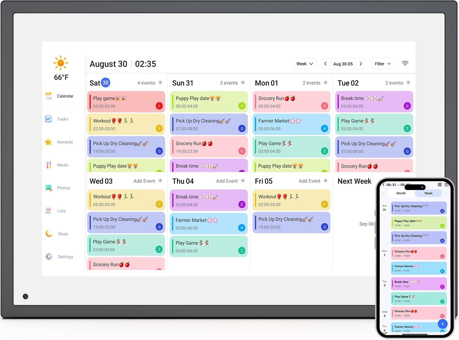 EKASN 10.1" Digital Calendar Chore Chart,1080P Full HD Interactive ...
