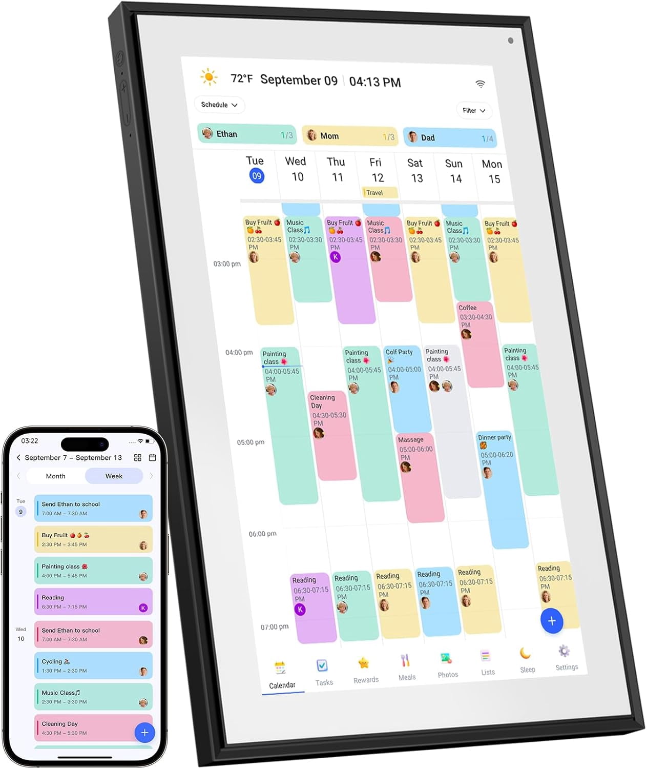 21.5 Inch Digital Calender, Electronic Wall Calender Planner for Family ...