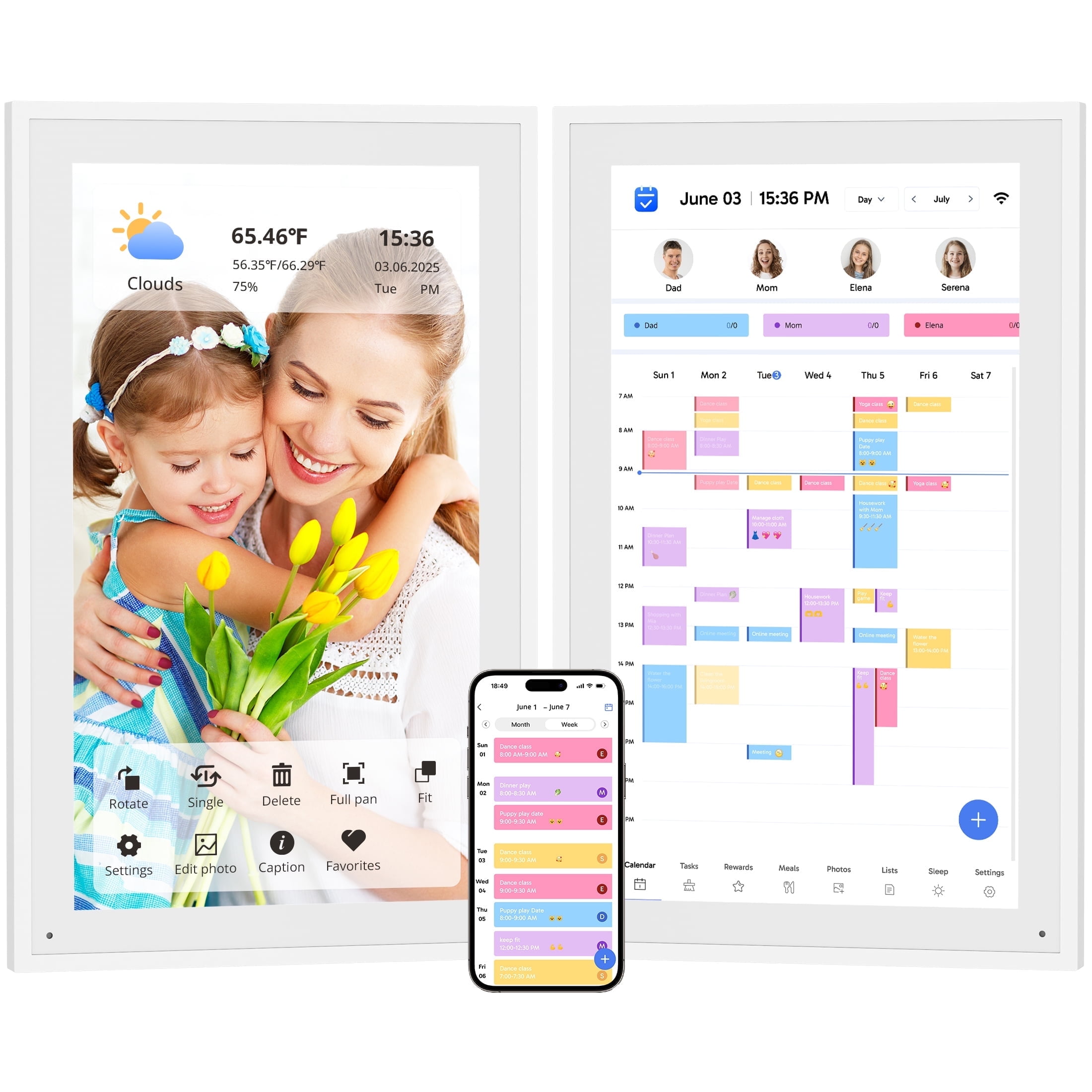 EKASN 24" Digital Calendar, 2025 Smart Planner&Chore Chart Organizer, FHD Touch Screen ...