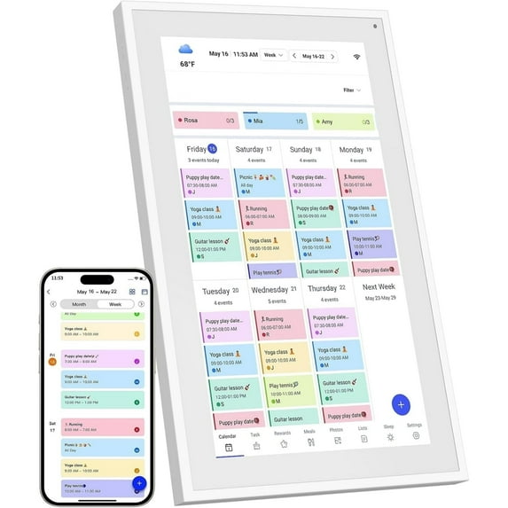EKASN Digital Calendar, 15.6" Chore Chart Wall Planner, 1080P FHD ...