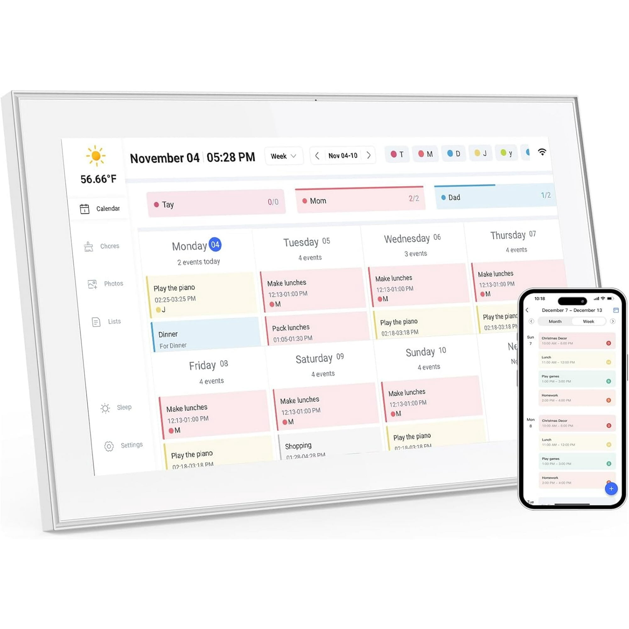 EKASN Digital Calendar with Chore Chart, 27" 1080P Full HD Interactive ...