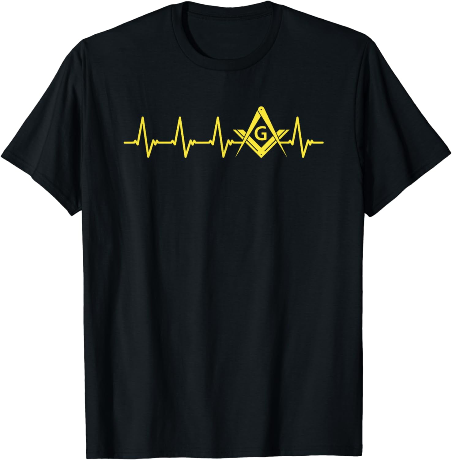 EKG Heartbeat Line Square & Compass T-Shirt - Walmart.com