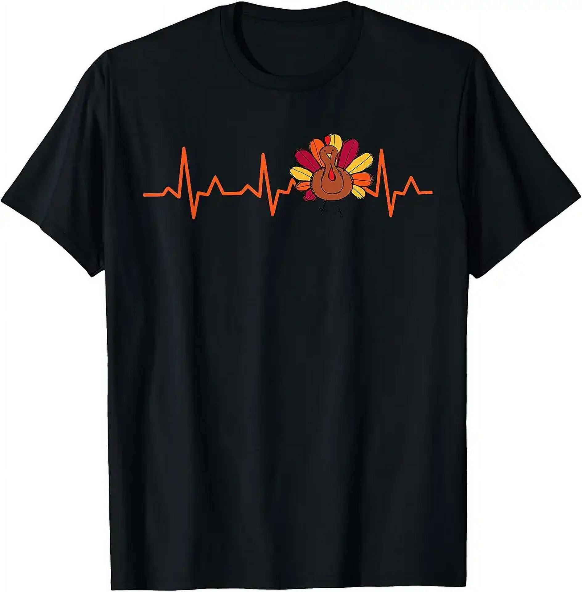 EKG Heartbeat Turkey Nurse Nursing School Fall Thanksgiving T-Shirt ...