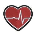 EKG Pulse Heart Beat Applique Multi-Color Embroidered Iron-On Patch - 2 ...