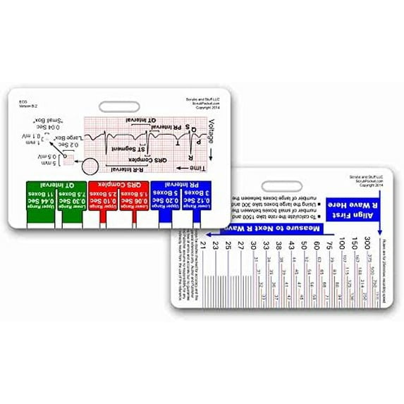 EKG Ruler Horizontal Badge ID Card Pocket Reference Guide ECG$$Office ...