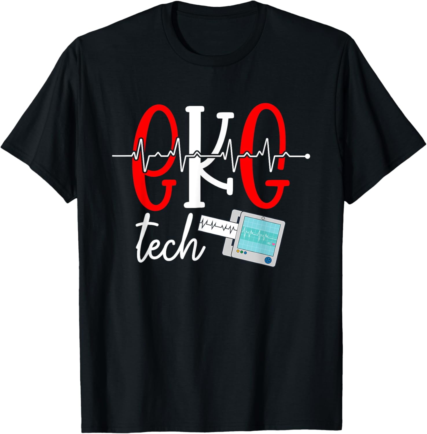 EKG Tech Heartbeat EKG Technician T-Shirt - Walmart.com
