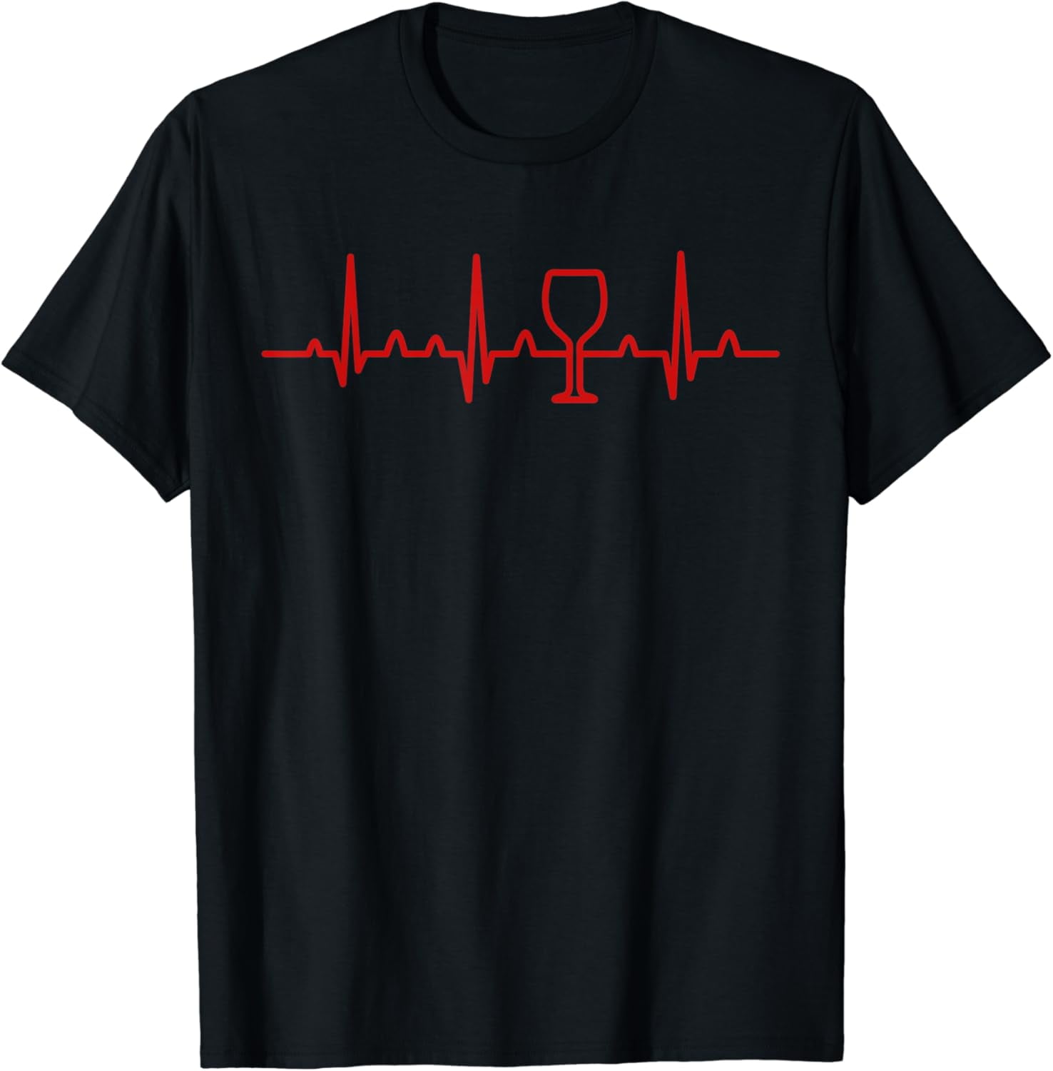 EKG Wine Funny Wine Heartbeat Pulse Gift T-Shirt - Walmart.com