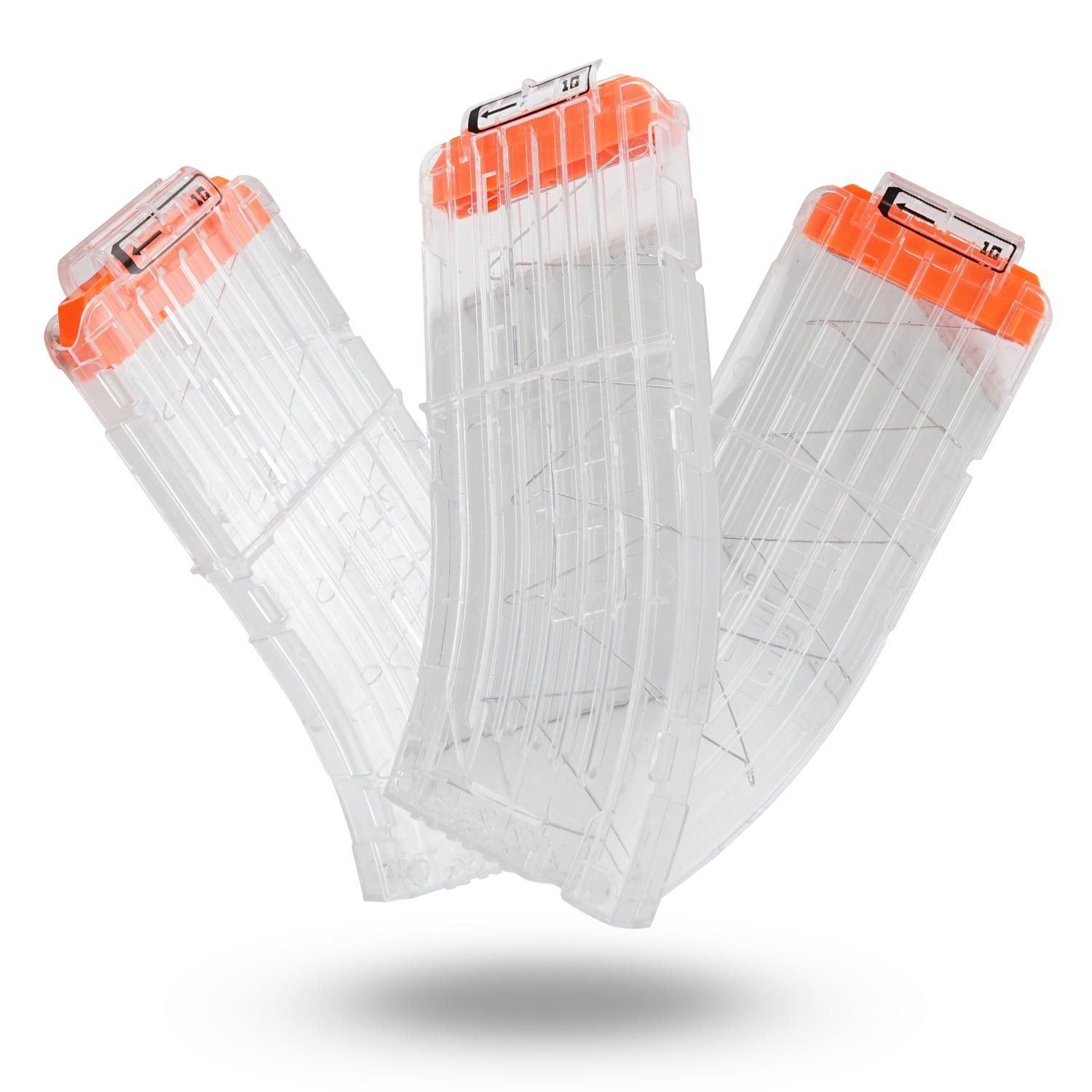 EKIND 10 Darts Banana Curved Clips, Soft Bullet Quick Reload Clips Compatible for Nerf Elite ...