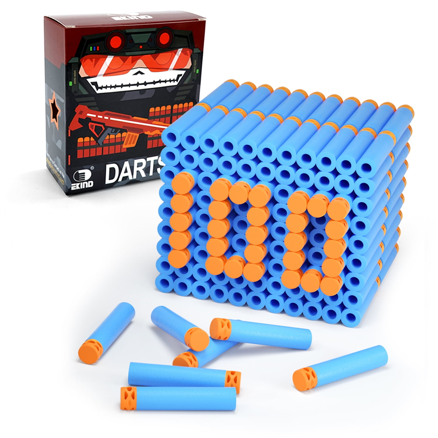 EKIND 100 Pcs Waffles Darts Refill Pack Foam Bullet Compatible for NERF ...