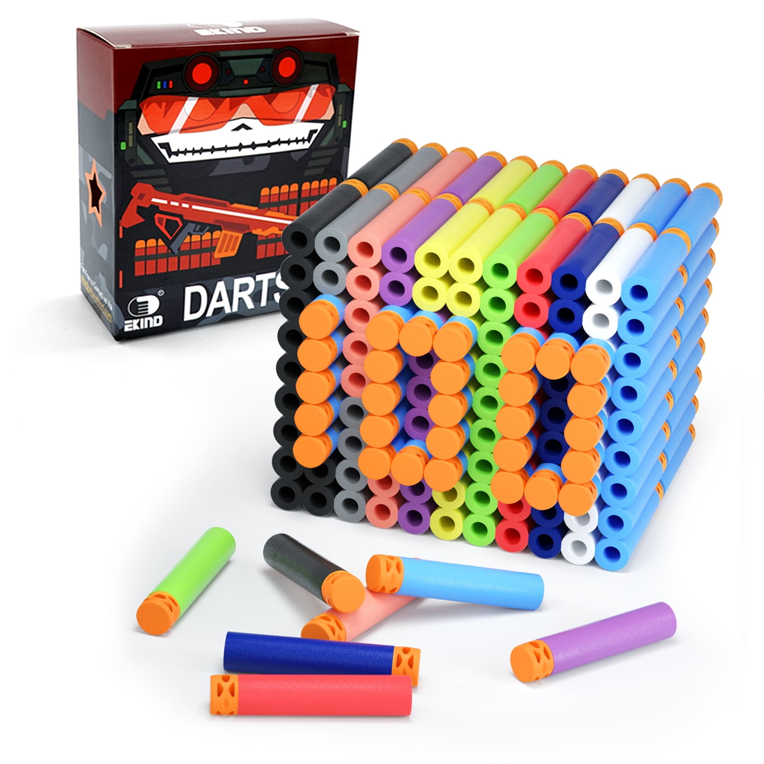EKIND 100 Pcs Waffles Darts Refill Pack Foam Bullet Compatible for NERF ...