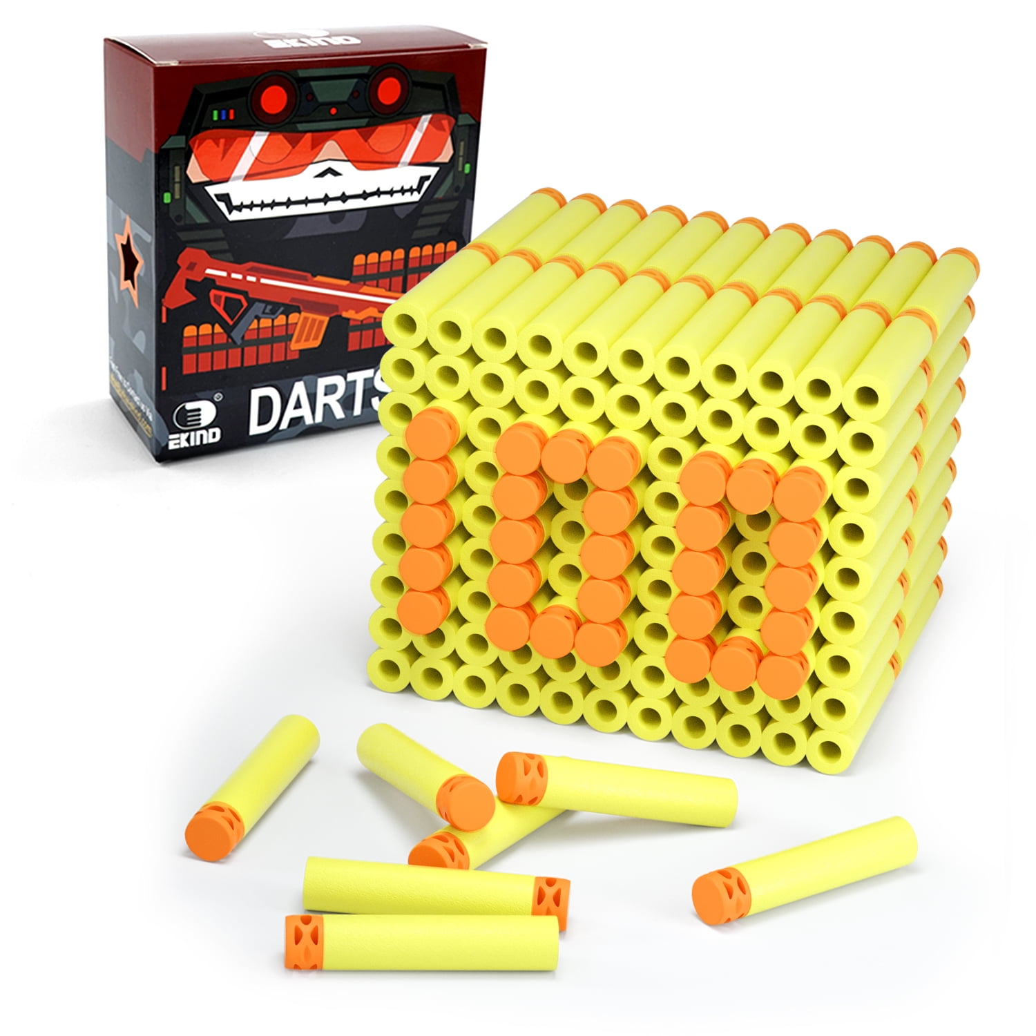 EKIND 100 Pcs Waffles Darts Refill Pack Foam Bullet Compatible for NERF ...