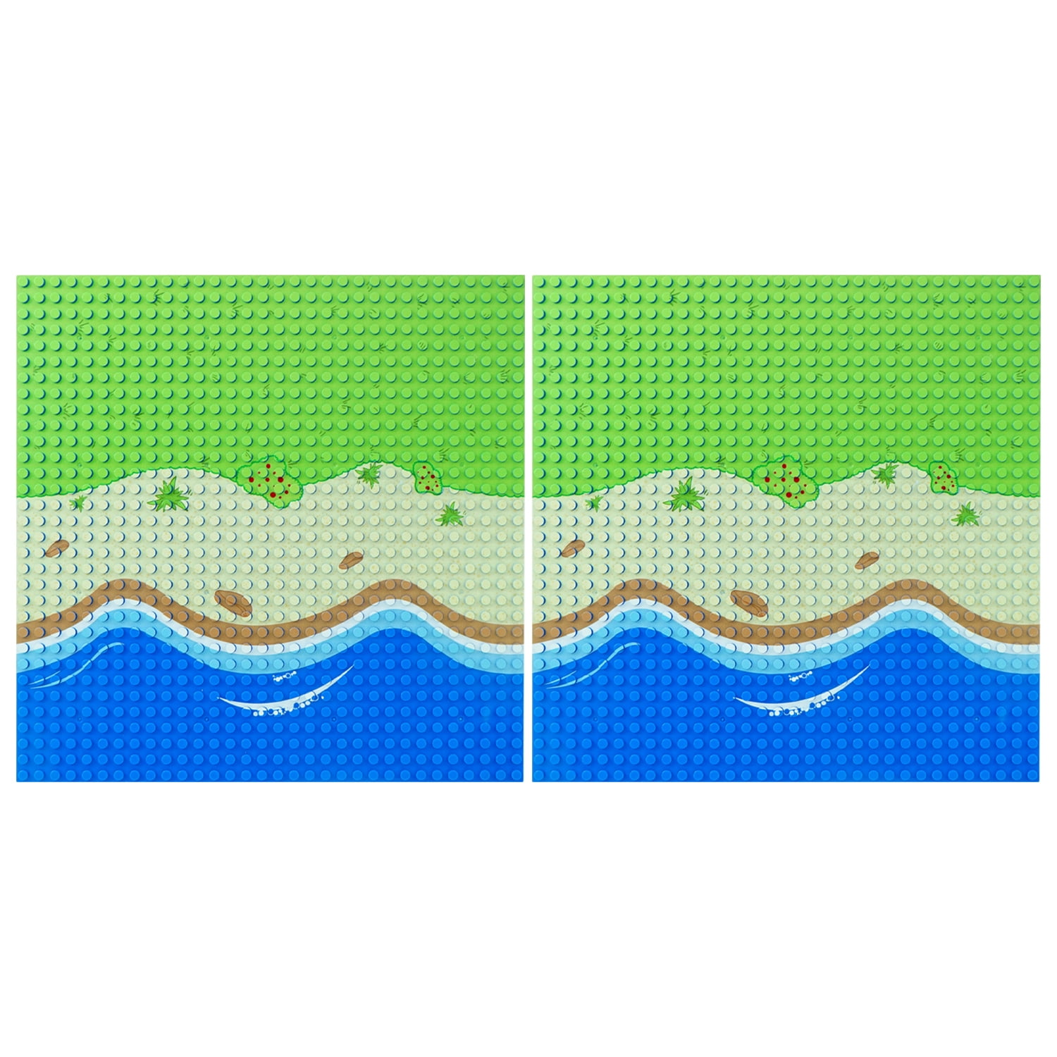 EKIND 2-Pack 10" x 10" Beach Base Brick Plate Compatible for All Major ...