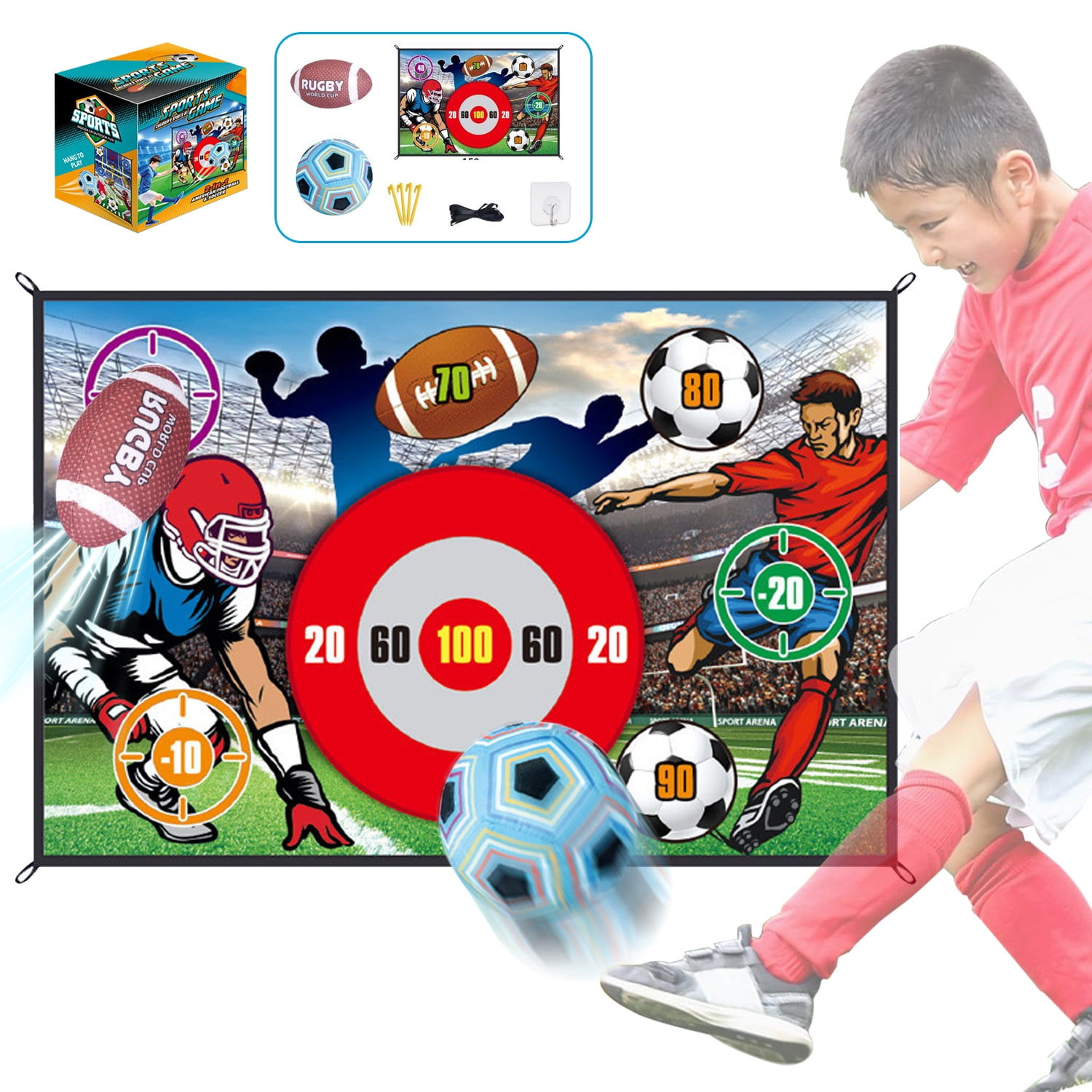 EKIND 2-in-1 Soccer Toss Game Set, Football Target Throwing Toy, Indoor ...