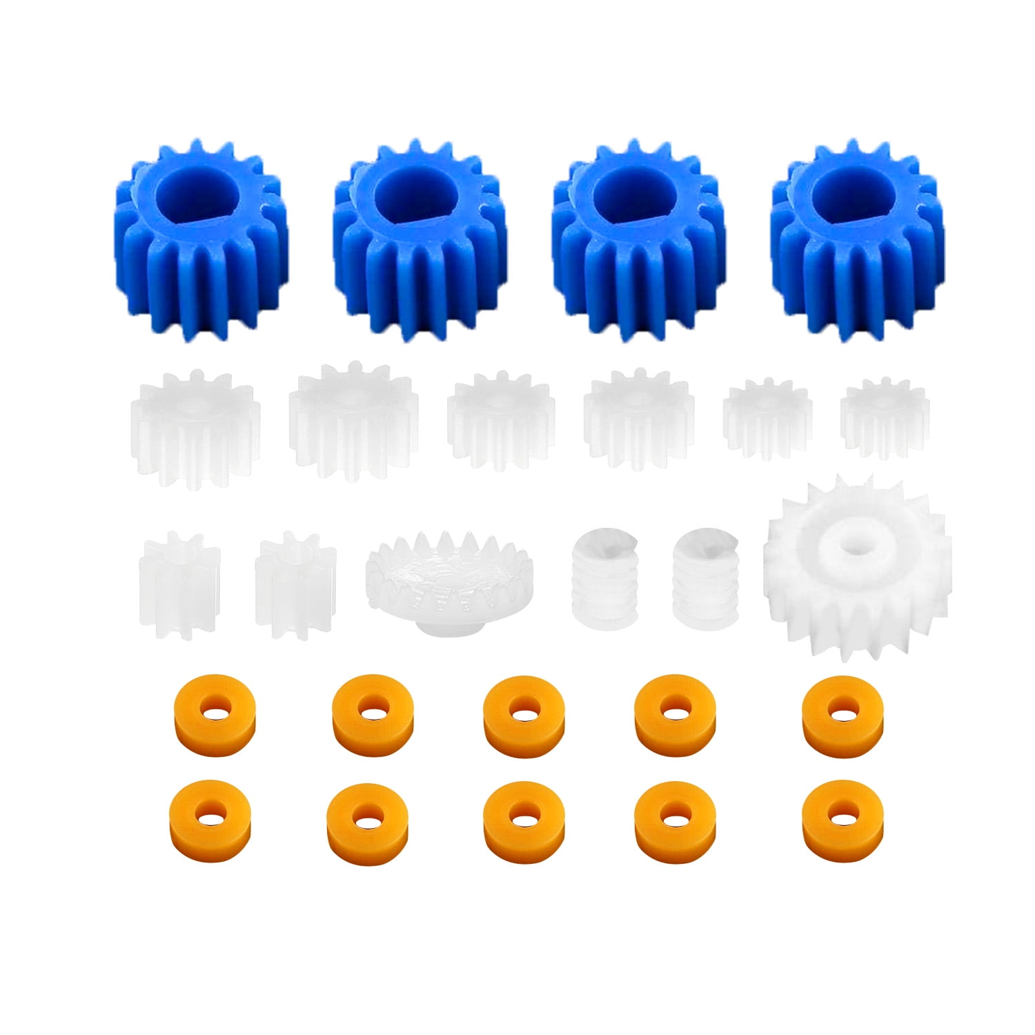 EKIND 26Pcs Plastic Spindle Worm Gear Set Assorted Plastic Shaft for ...