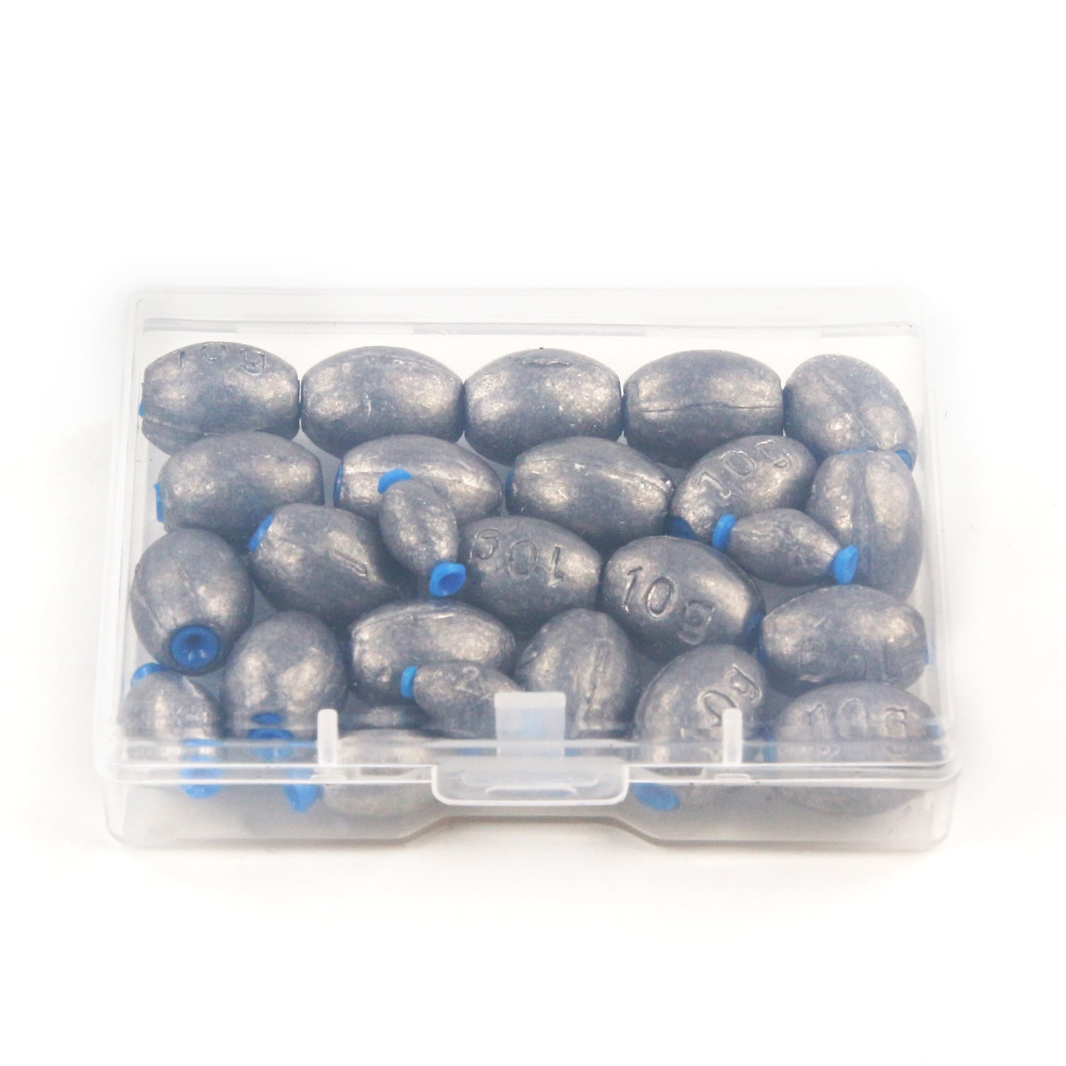 EKIND 36Pcs Egg Sinkers Weights Fishing Olive Shape Inner Core ...