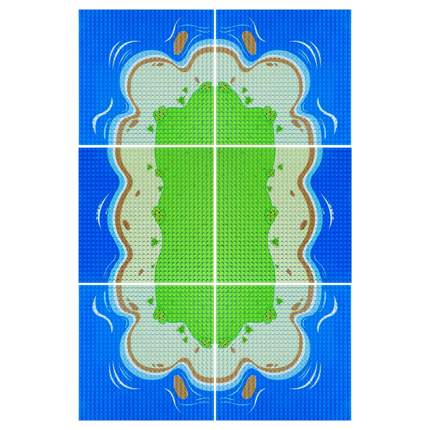 EKIND 6-Pack 10" x 10" Beach Base Brick Plate Compatible with All Major ...