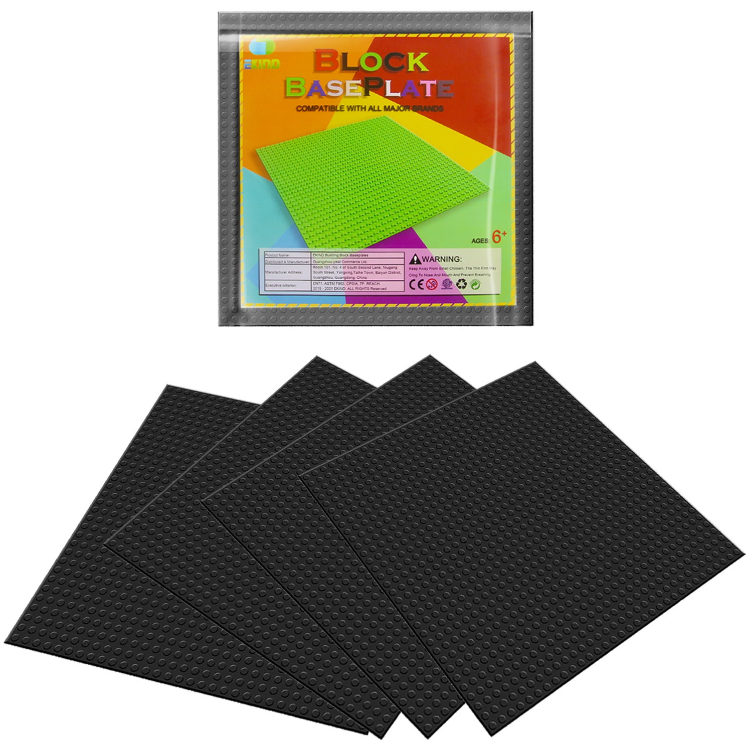 EKIND Classic Building Brick Plates, 10 inch x 10 inch Base Plates for ...