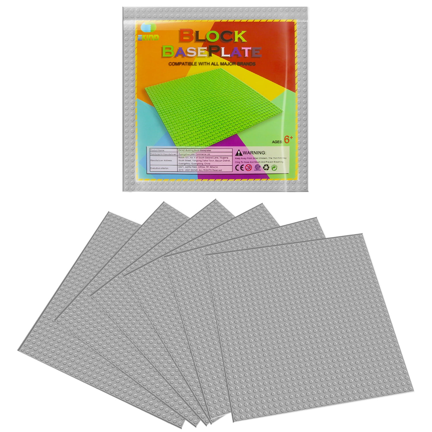 EKIND Classic Building Brick Plates, 10 inch x 10 inch Base Plates for ...