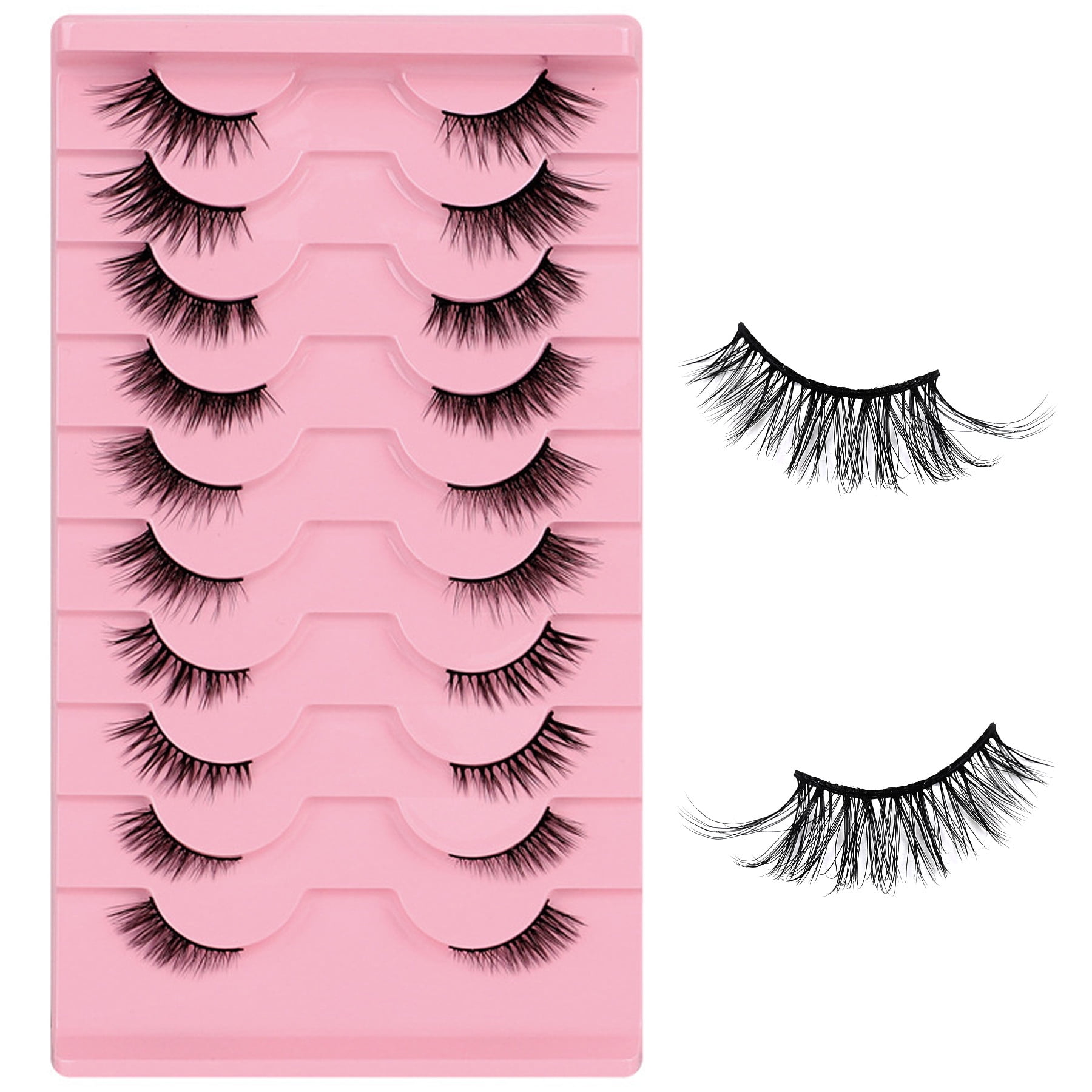 EKIND False Eyelashes,10 Pairs of Half False Eyelashes,3D Eyelash ...
