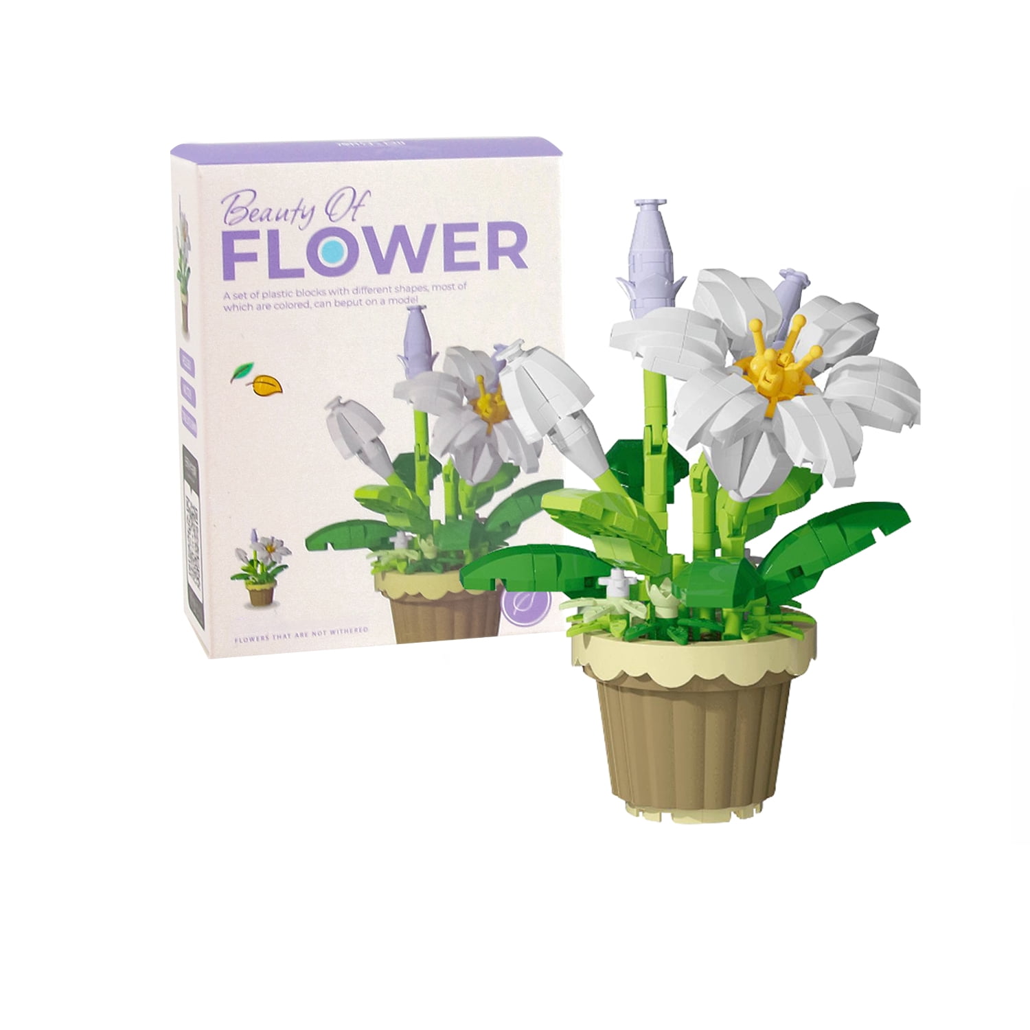 EKIND Mini Building Block Flower Potted Plants Set, Colorful Cute Small ...