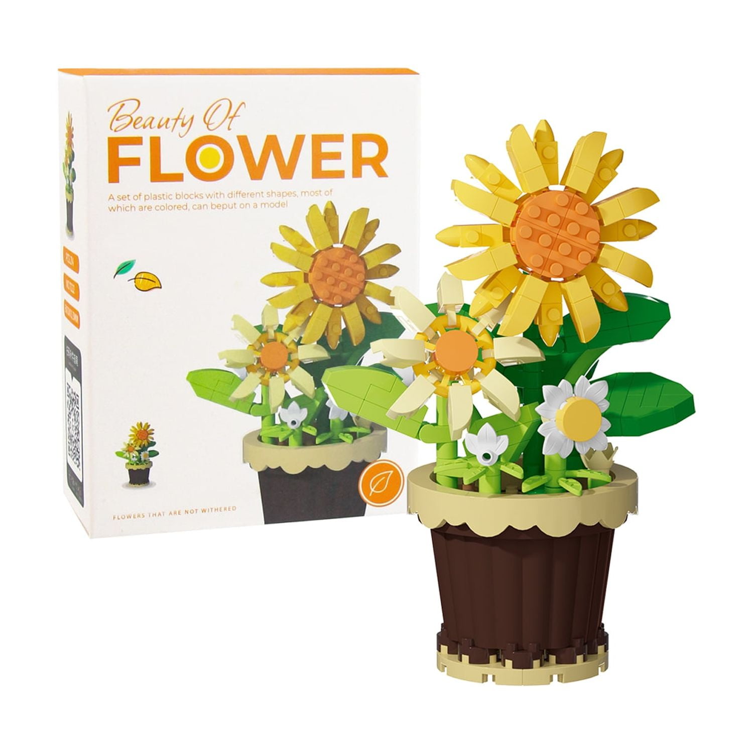 EKIND Mini Building Block Flower Potted Plants Set, Colorful Cute Small ...