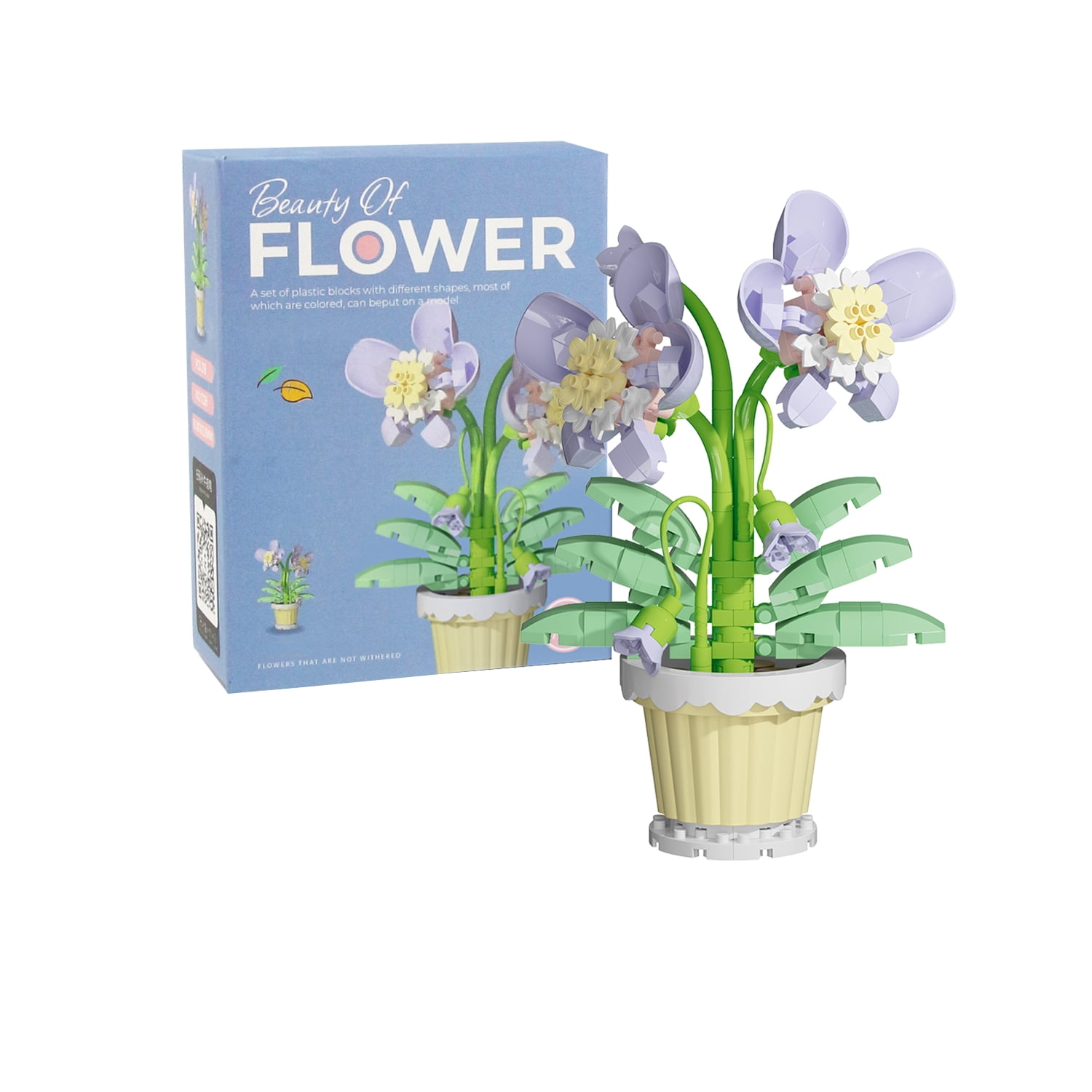 EKIND Mini Building Block Flower Potted Plants Set, Colorful Cute Small ...