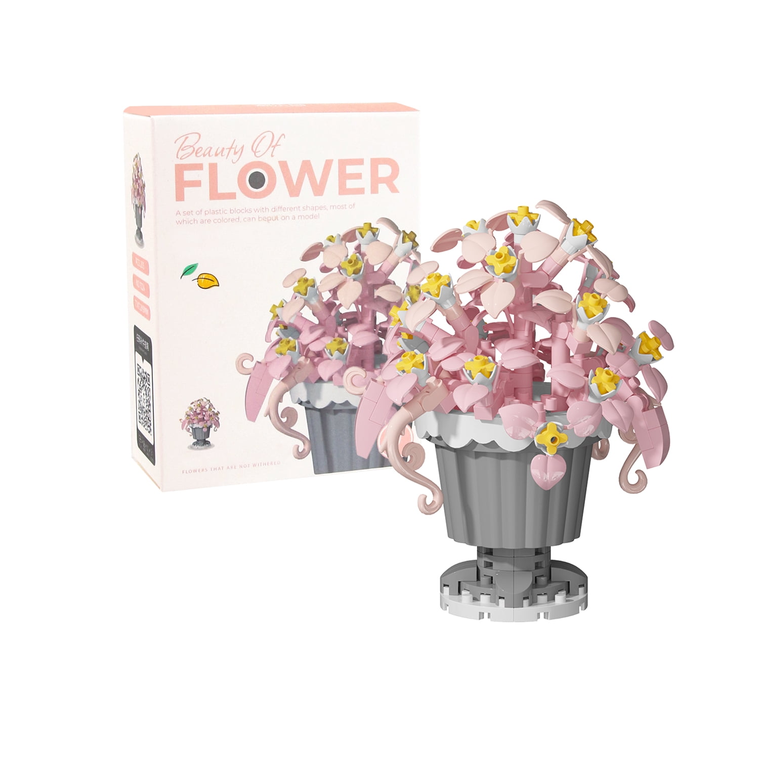 EKIND Mini Building Block Flower Potted Plants Set, Colorful Cute Small ...