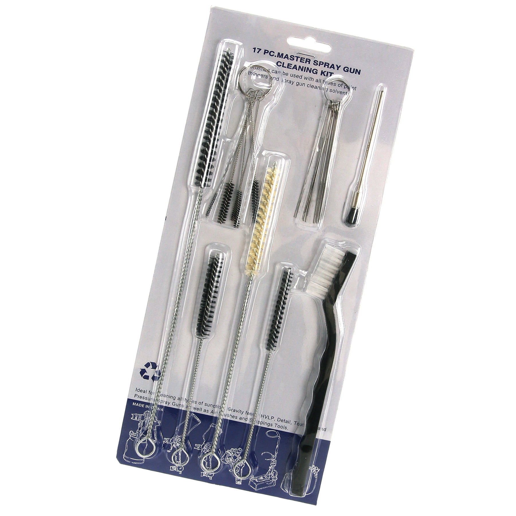 EKIND Spray Gun Cleaning Kit ,17 PCS Professional Mini Nylon Brushes ...