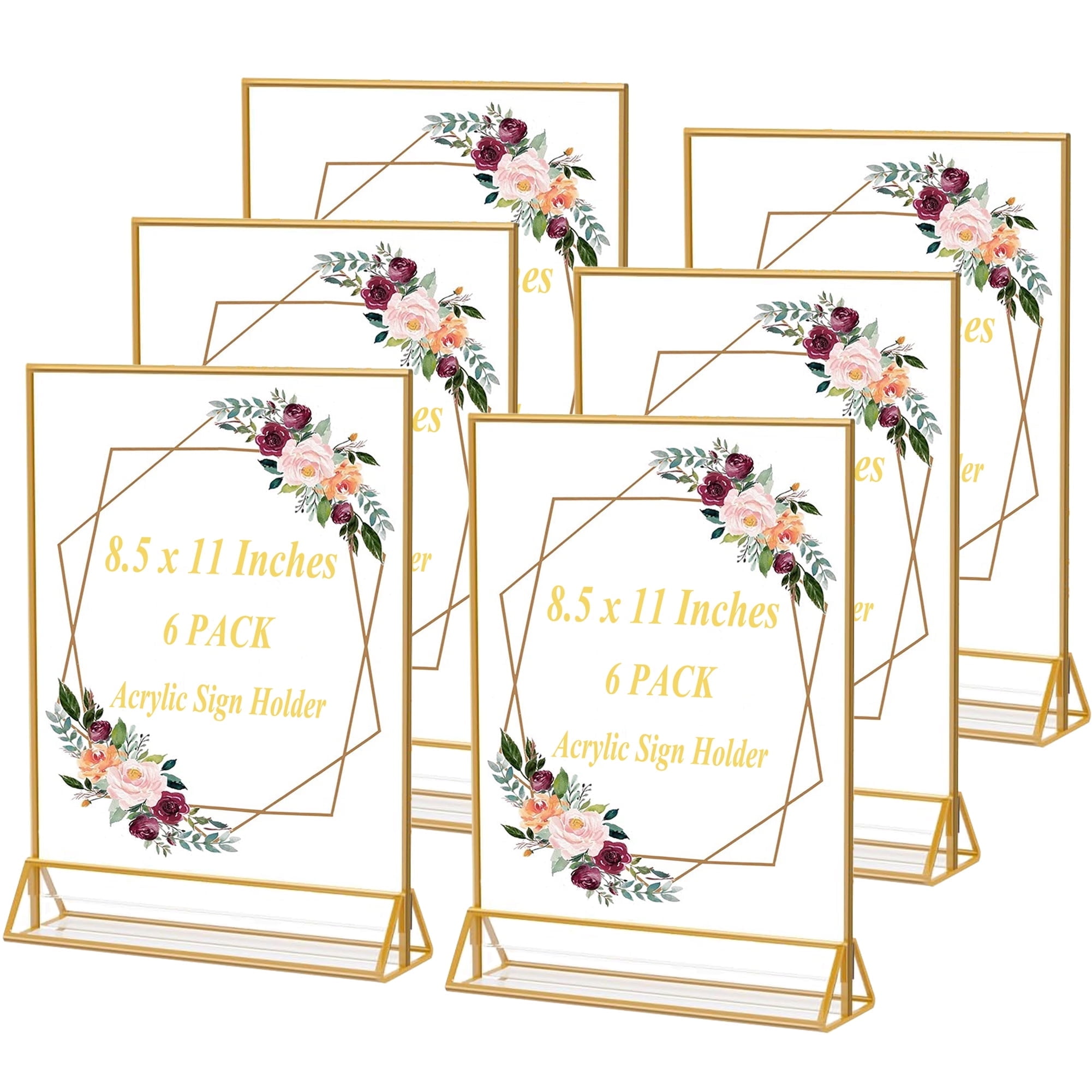 EKINIYAR Acrylic Sign Holder 8.5X11 Clear Sign Holder,Double Sided ...