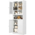 EKJ Kitchen Pantry Cabinet with Microwave Stand, 72" Tall Kitchen Hutch ...