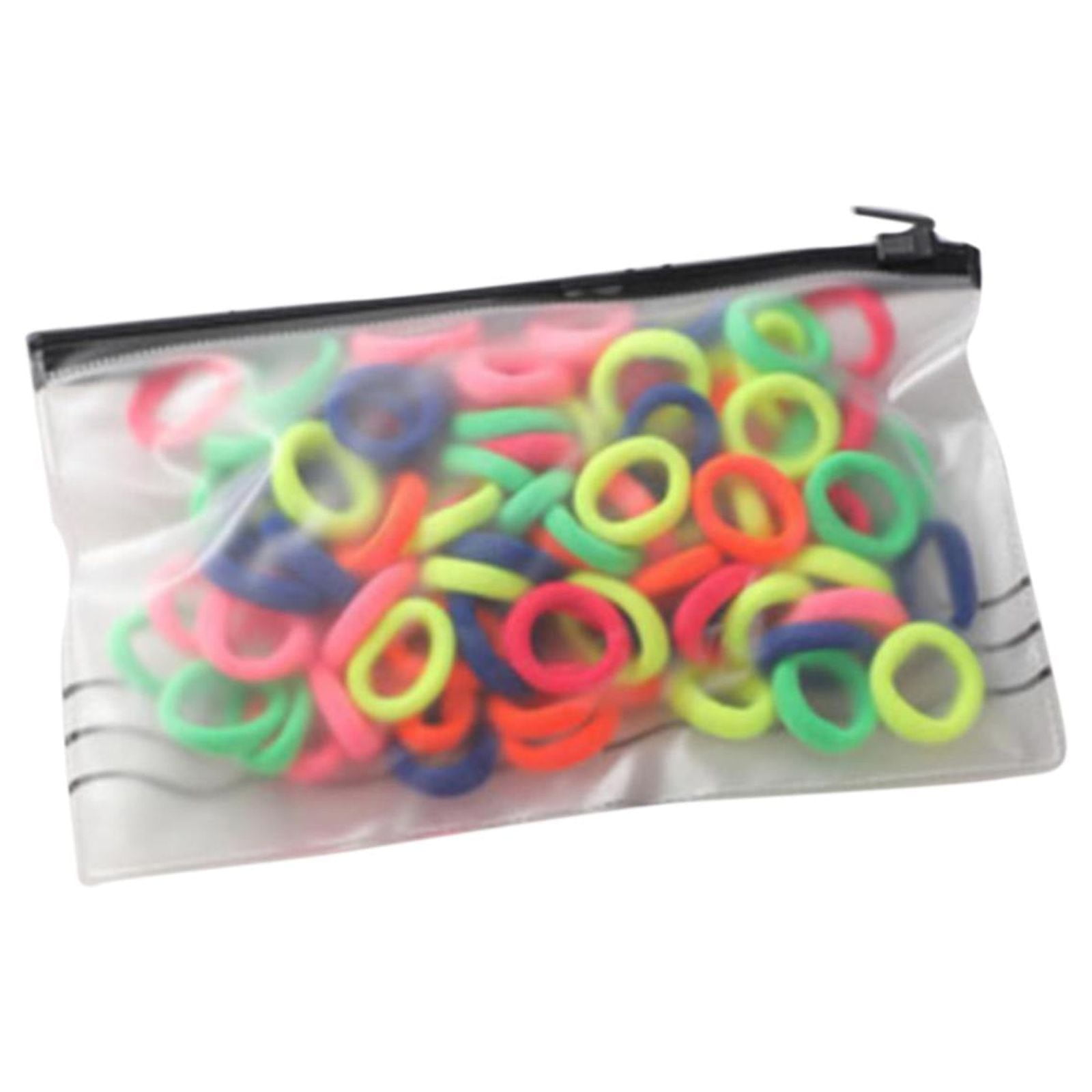 EKKIMIMI 100pc Colorful Elastic Hair Ties Seamless Hair Band Ropes Soft ...