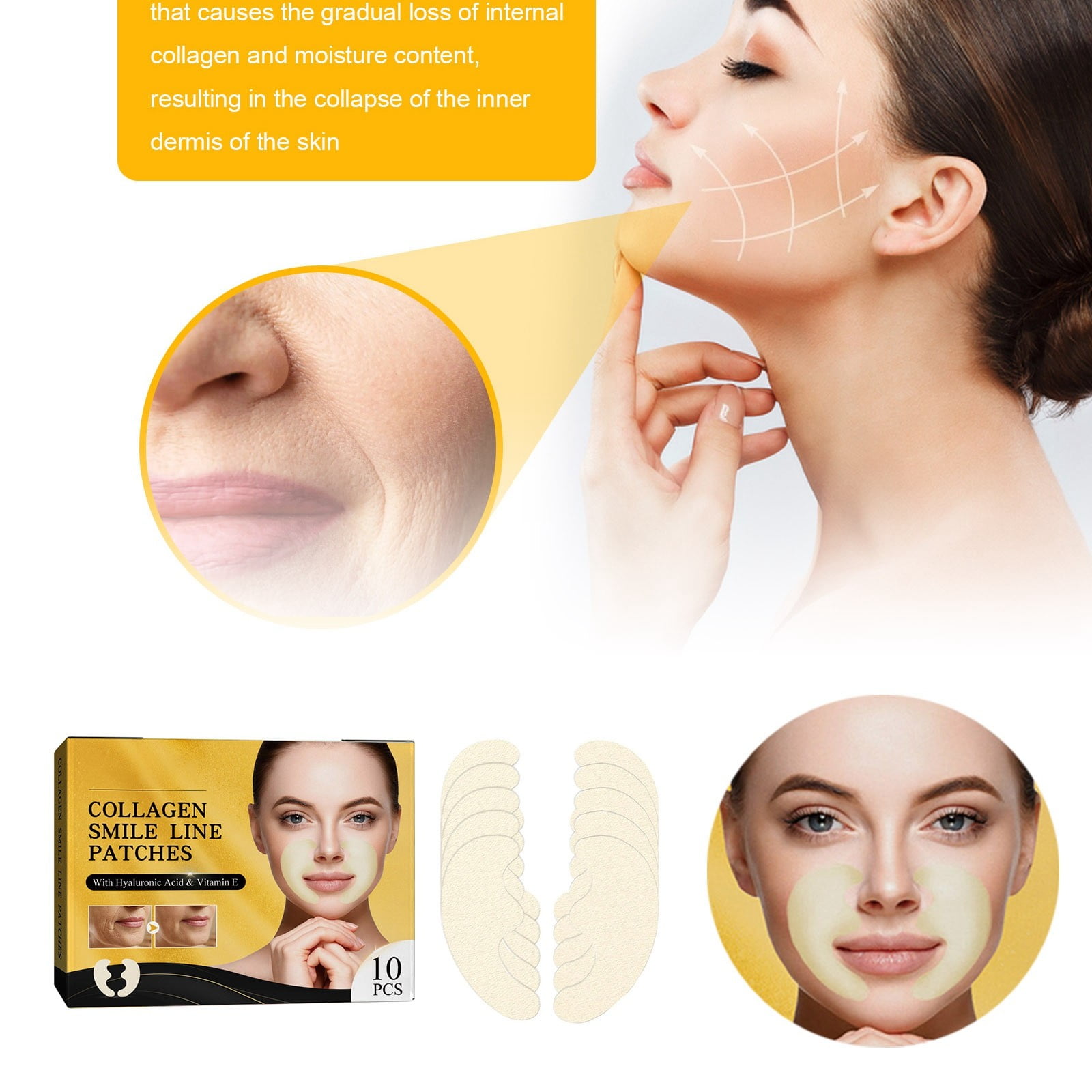 EKKIMIMI Collagen Patch For Facial Skin Care To Lighten Fine Lines And ...