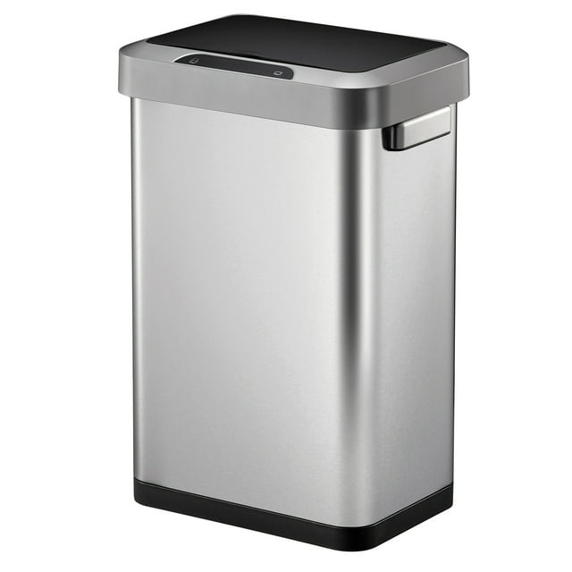 EKO Horizon 11.9 Gallon Brushed Stainless Steel Motion Sensor Trash Can ...
