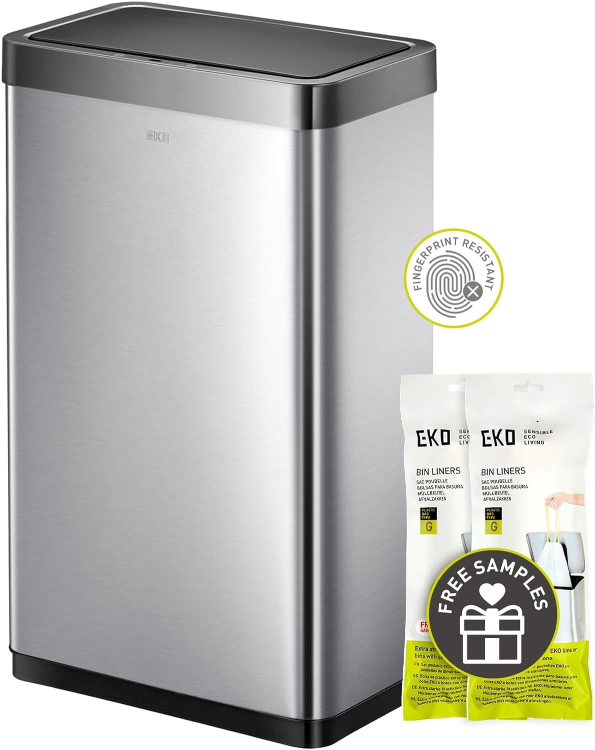 EKO Mirage X 80 Liter / 21.1 Gallons Motion Sensor Trash Can, Automatic ...