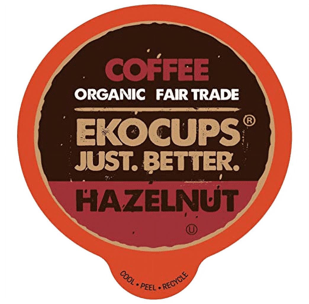 EKOCUPS Hazelnut Organic Coffee Pods, Natural Flavored, 40-Count Medium ...