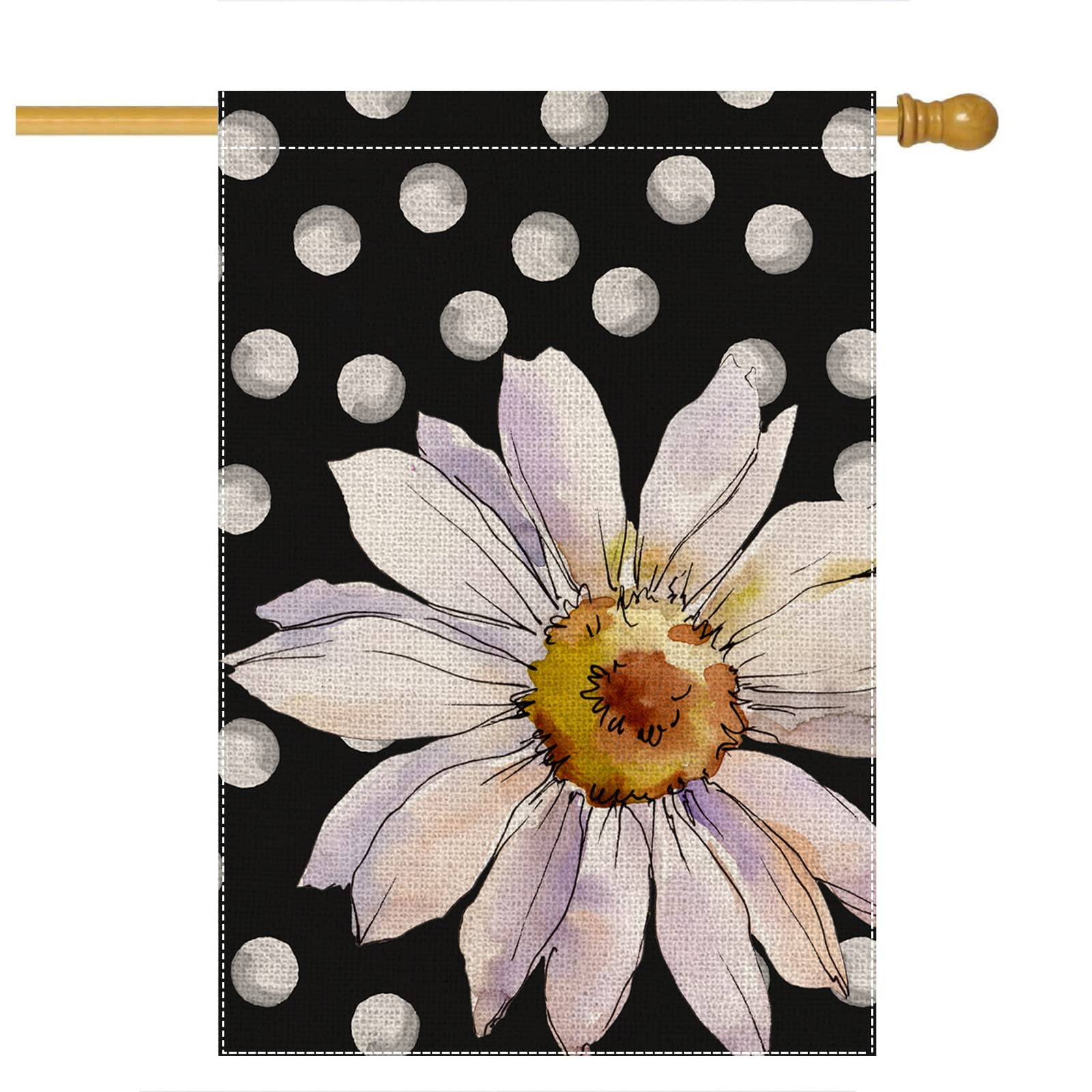 EKOREST Spring Watercolor EC36 Daisy House Flag for Outdoor, Flowers ...
