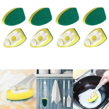 Dishwashing Wand Sponge, Kitchen Scrubber Sponge with 7pcs Refill Heads ...