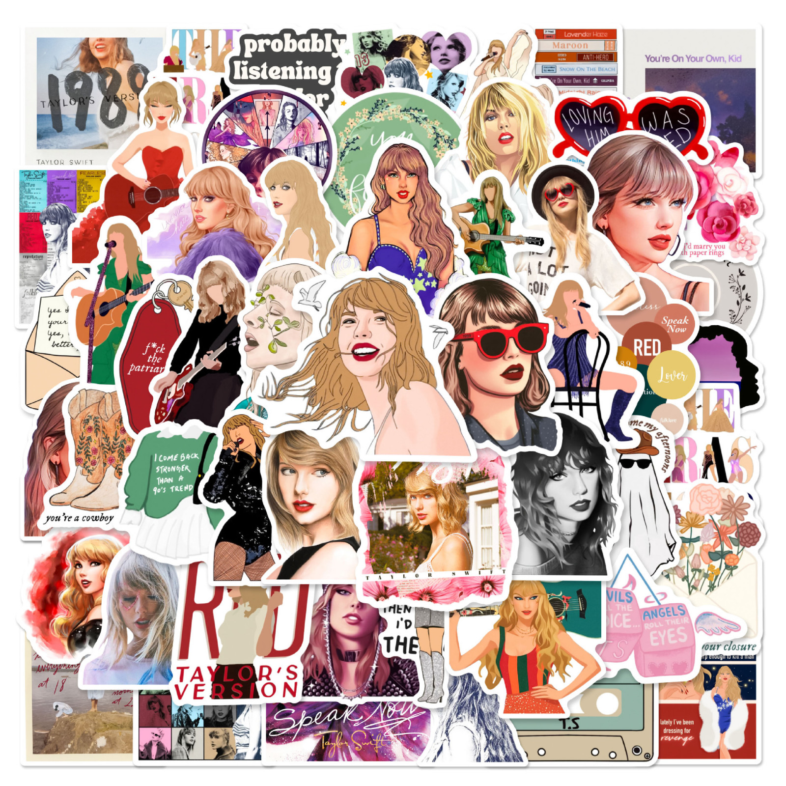 EKOUSN Eras Tour Taylor Swift Stickers 50PCS,Laptop Sticker Waterproof ...
