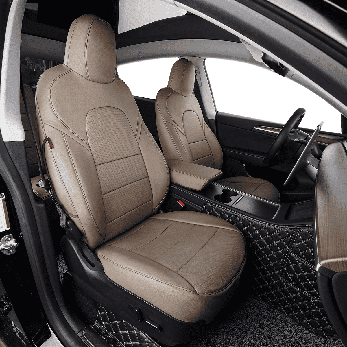 EKR Custom Fit Cybertruck Car Seat Covers for 2024 2025 Tesla ...