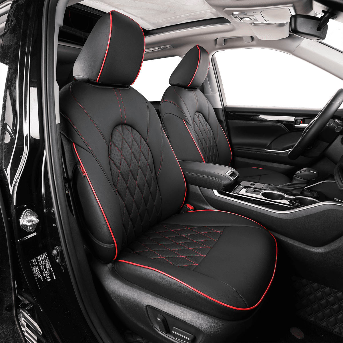 EKR Custom Fit Highlander Car Seat Covers for Toyota Highlander 2020 2021 2022 2023 2024 Three Rows Second Row Captain Chair 7 Seat Full Set