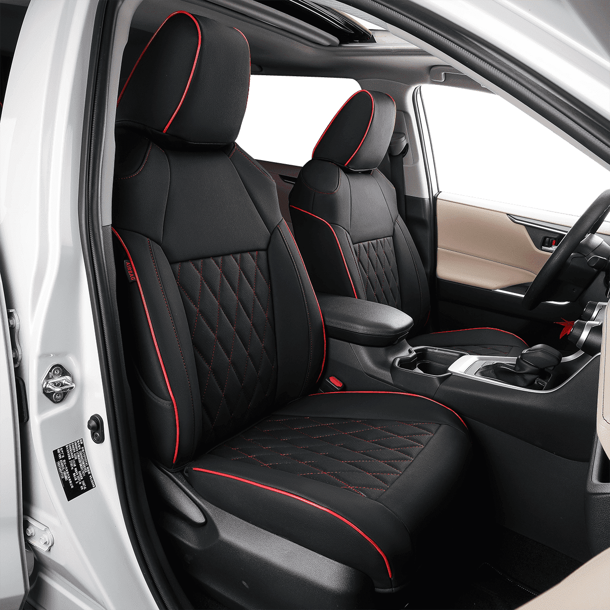 EKR Custom Fit Leather Seat Covers for Toyota RAV4 2019-2024, Full Set ...